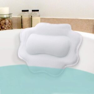 beautybaby bathtub spa pillow, non-slip 4 strong suction cups, bath pillows for tub, head, neck, shoulder support, breathable relax comfort