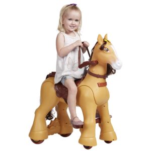 ecr4kids my wild pony, motorized ride-on horse for kids, walking horse toy with wheels for boys and girls,12v battery powered electric