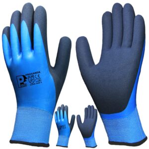 waterproof work gloves double latex coated superior grip for gardening outdoor fishing car cleaning multipurpose