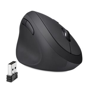 perixx perimice-719l, left handed wireless vertical mouse, portable size for laptops computer, 3 level dpi