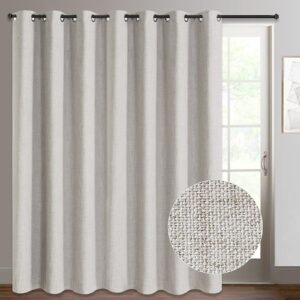 rose home fashion sliding glass door curtain, primitive linen look 100% blackout curtains curtains, thermal insulated patio curtain for door-1 panel (100x84 beige)