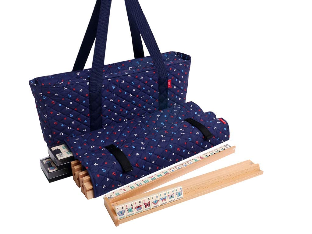 Linda Li New! - American Mahjong Set The Artisan Collection: Butterfly Series – in Blue Nautical Soft Bag