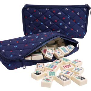 Linda Li New! - American Mahjong Set The Artisan Collection: Butterfly Series – in Blue Nautical Soft Bag