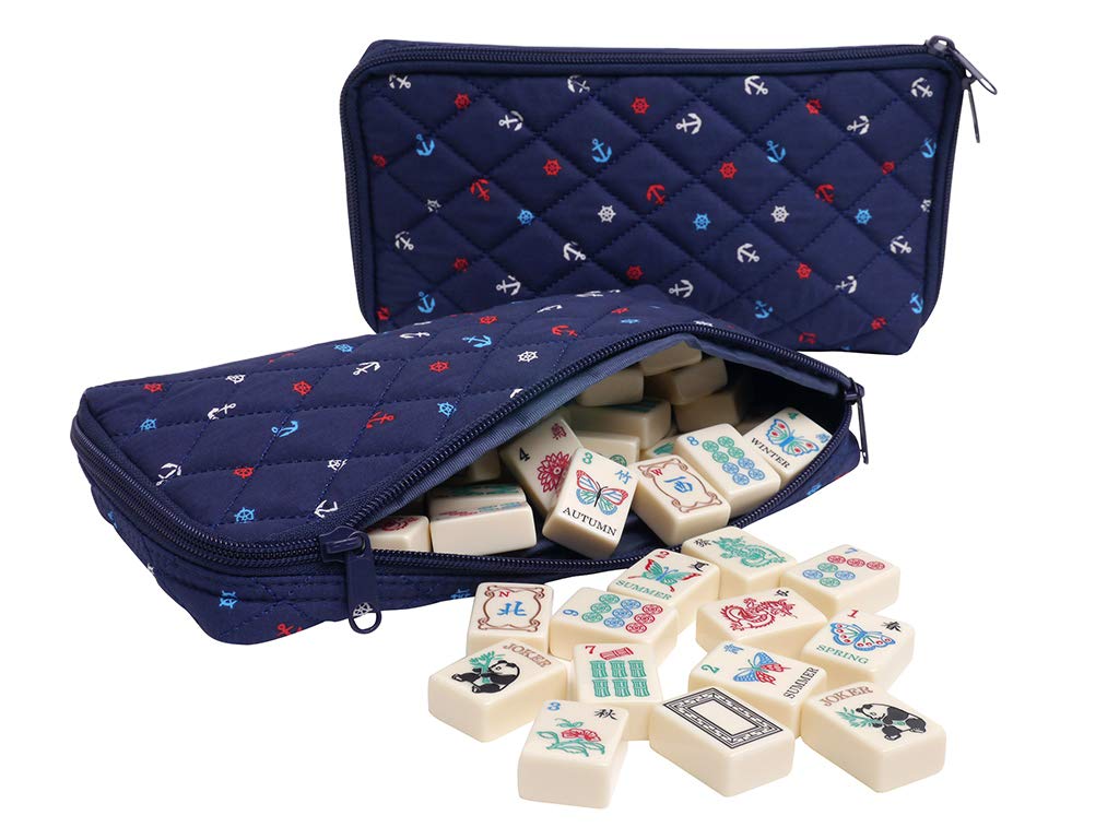 Linda Li New! - American Mahjong Set The Artisan Collection: Butterfly Series – in Blue Nautical Soft Bag