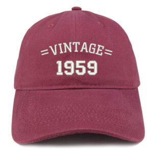 trendy apparel shop vintage 1959 65th birthday baseball cap - maroon