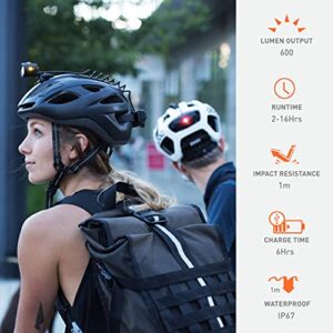 Light & Motion Vis 360 Pro Plus, Ideal for commutes, and Great for The Trail Too. 360 Degrees of Coverage with This Helmet-Mounted Headlight/taillight Combo. Includes headstrap for Off-The-Bike use.