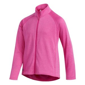 adidas golf youth heathered knit jacket, shock pink melange, x-large