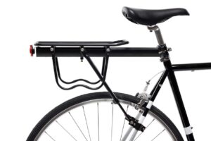 state bicycle co. universal rear pannier rack. bike cargo rack, adjustable bicycle luggage carrier delivery rack rear. black