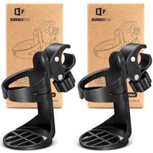 Pack of 2 Stroller Cup Holder, Universal Drink Bottle Holders for Trolleys,Wheelchair, Walker,Bicycle,Bike