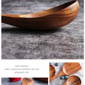 Wooden Utensils Set for Kitchen, Messon Handmade Natural Teak Cooking Spoons Wooden Spatula for Nonstick Cookware (7 sets)