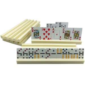 Yuanhe 4Pack Plastic Domino Holders - Domino Racks Trays Organizer for Classic Board Games Tiles Family Games Accessories