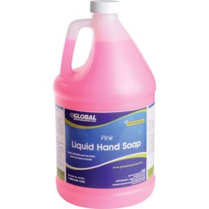 global industrial liquid hand soap, case of four 1 gallon bottles, pink