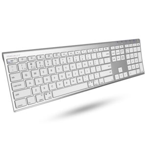 macally bluetooth keyboard for mac, compatible apple keyboard wireless with numeric keypad - multi device keyboard for macbook pro/air, imac, mac mini