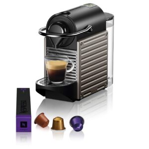 Nespresso Pixie Espresso Machine by Breville with Milk Frother, Titan