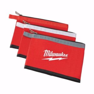 milwaukee 48-22-8193 12 in. zipper tool bag in multi-color - pack of 3