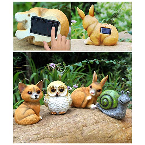 Cozyhoma Solar Powered LED Light Garden Decor, Outdoor Statue Lights Animal Figurine Night Light Home Garden for Backyard Pathway Yard Patio