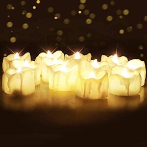 homemory timer tea lights, flameless flickering battery operated, auto-on 6 hours and off 18 hours everyday, batteries included, long-lasting, pack of 12