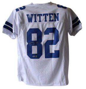 jason witten autographed/signed dallas white xl jersey bas