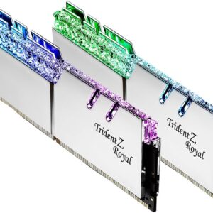 G.SKILL Trident Z Royal Series (Intel XMP) DDR4 RAM 32GB (2x16GB) 3600MT/s CL19-20-20-40 1.35V Desktop Computer Memory UDIMM - Silver (F4-3600C19D-32GTRS)