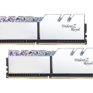 G.SKILL Trident Z Royal Series (Intel XMP) DDR4 RAM 32GB (2x16GB) 3600MT/s CL19-20-20-40 1.35V Desktop Computer Memory UDIMM - Silver (F4-3600C19D-32GTRS)