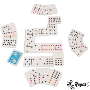 Regal Games - Double 9 Domino Playing Cards - Colored Dots Deck - Family-Friendly Domino Card Game - 2-8 Players - Ages 8+ - 55 Card Deck - 3.5” x 2.5”