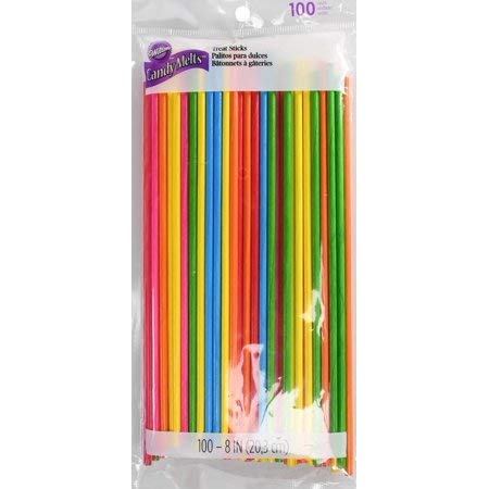 Multicolored Lollipop Treat Sticks 8 in. 100 count