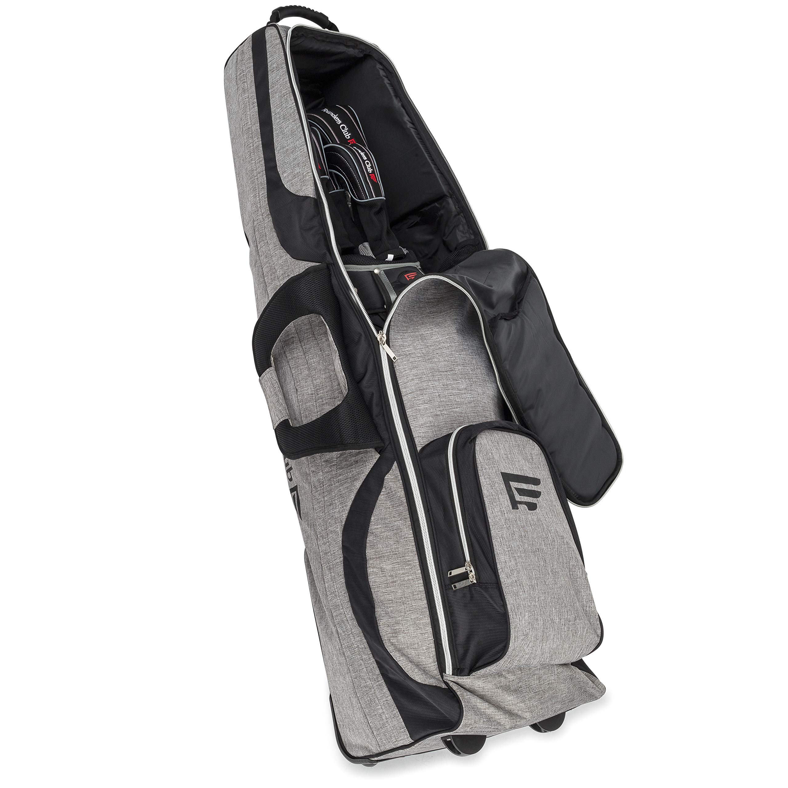 Founders Club Golf Travel Bag Travel Cover Luggage for Golf Clubs with Padded Club Protection and Removable Panel for Embroidery