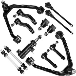 autosaver88 -front suspension steering kit compatible with 1999-2006 chevy avalanche suburban silverado 1500 tahoe, gmc sierra 1500 yukon, 2000-2006 cadillac escalade. torsion bar suspension only