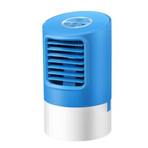 vosarea portable air conditioner fan, mini space cooler, small desktop fan personal table fan compact ice air cooler with us plug (blue)