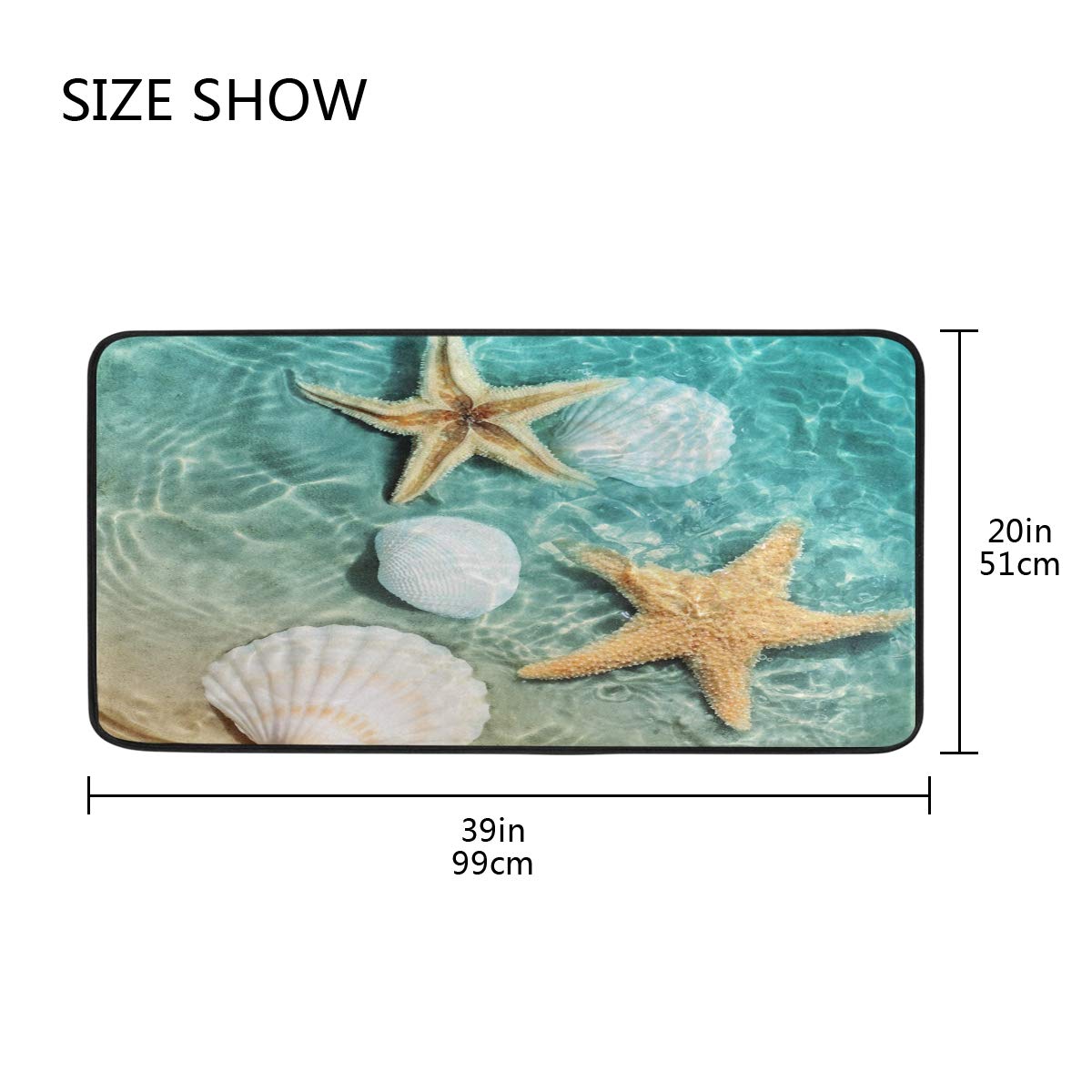 Doormat Area Rug Starfish Seashell On Beach for Bedroom Front Door Kitchen Indoors Home Decors