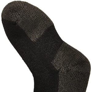 thorlos unisex adult Kx Max Cushion Crew Hiking Socks, Black (3 Pair Pack), Large US