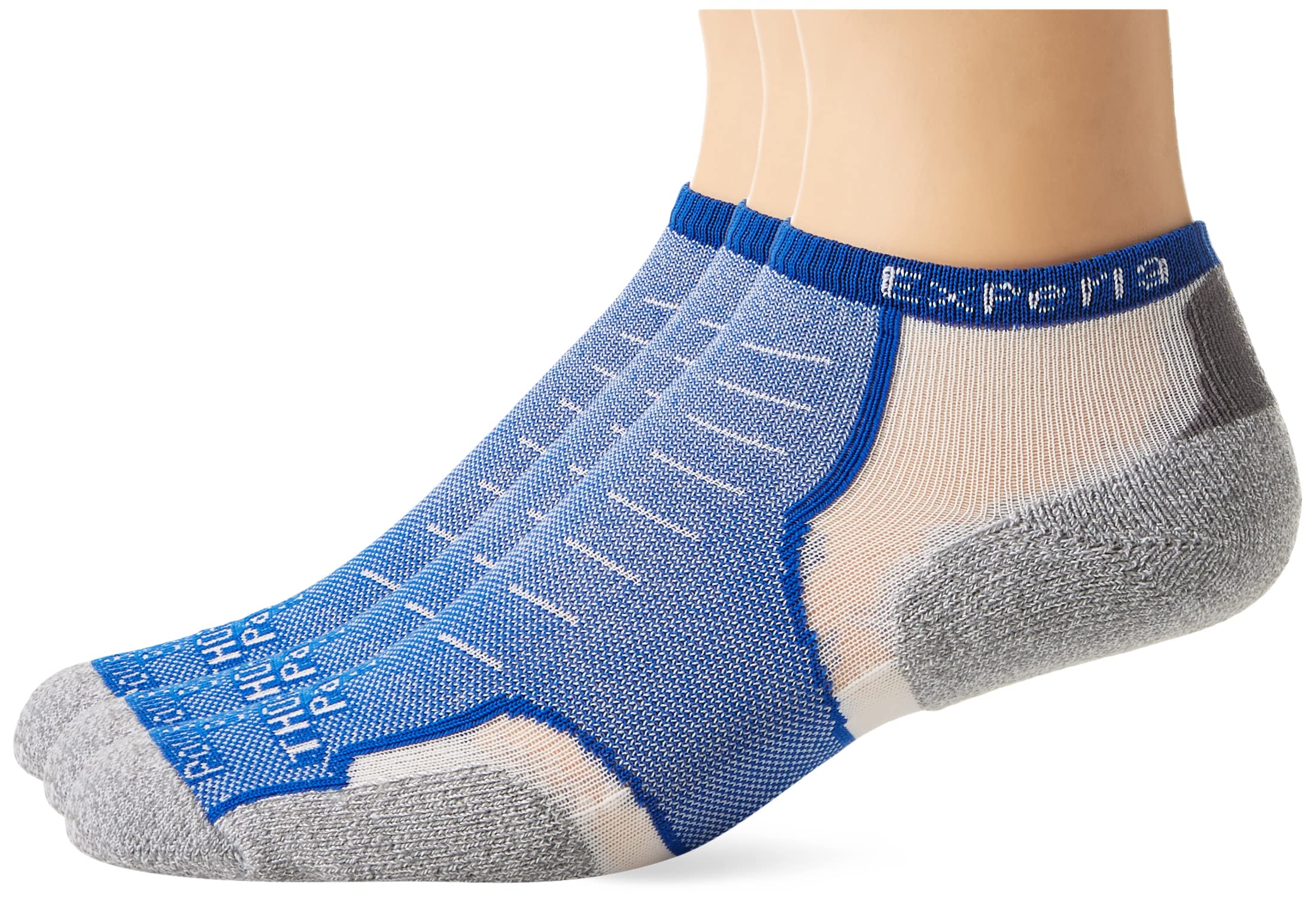 thorlos Experia Multi-Sport Thin Padded Low Cut 3 Pair Pack Socks Sockshosiery, Royal, Small