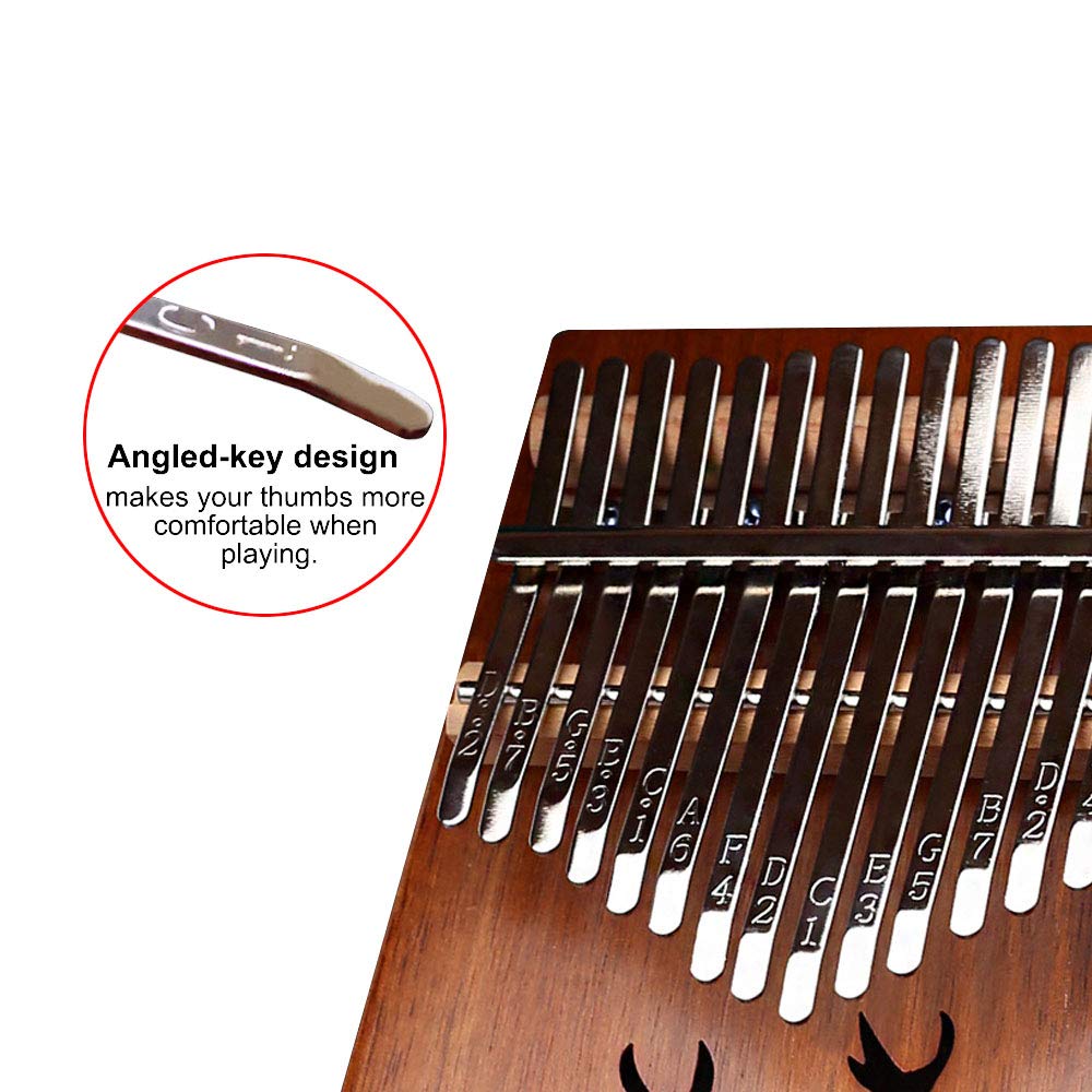 Kalimba 17 keys Thumb Piano Solid Finger Piano with Zippered Carry Bag Study Instruction Tuning Hammer Known as Mbira Wood Finger Piano