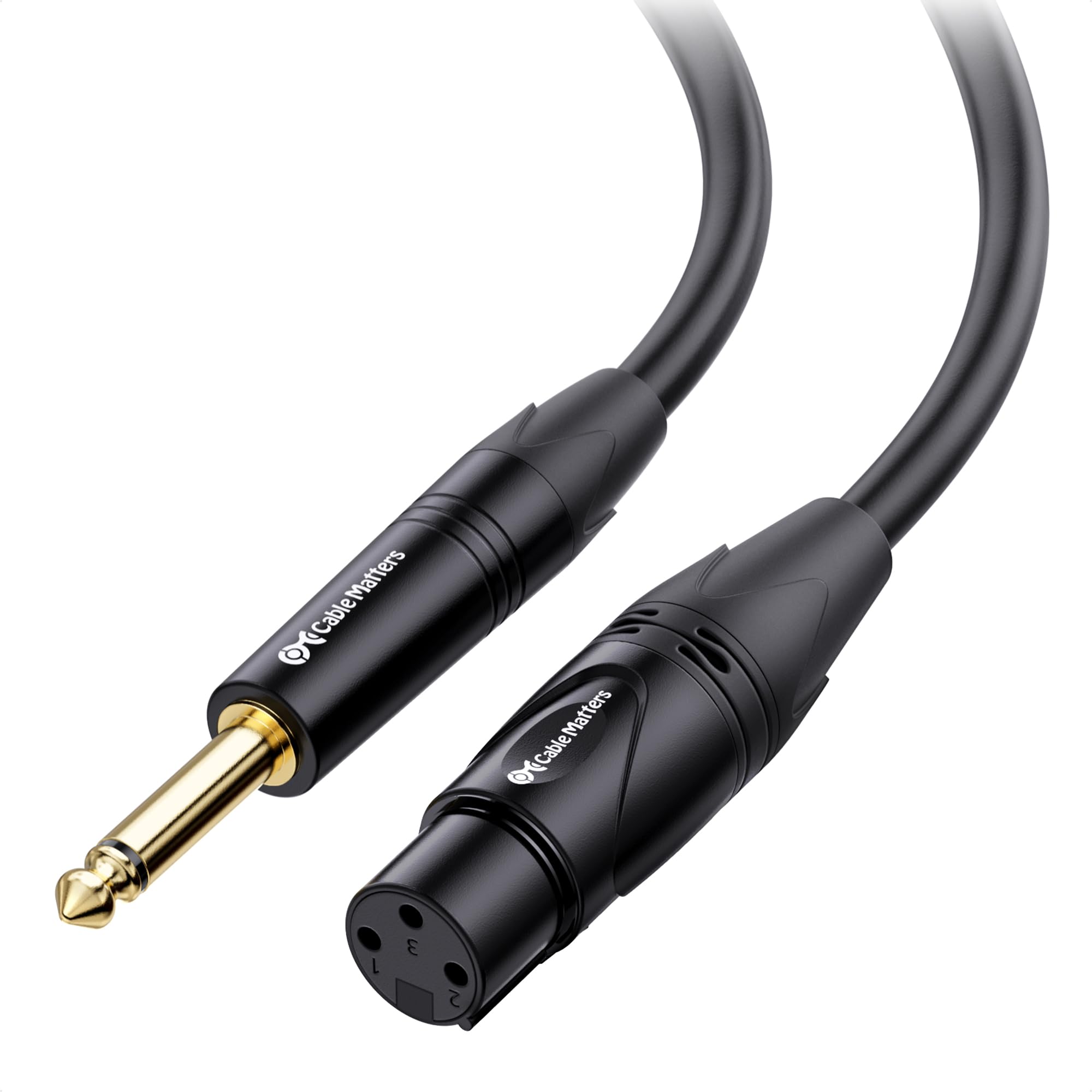 Cable Matters XLR to 1/4 TS Microphone Cable 6 ft, Unbalanced Female XLR to Male 1/4 (6.35mm) TS Cable