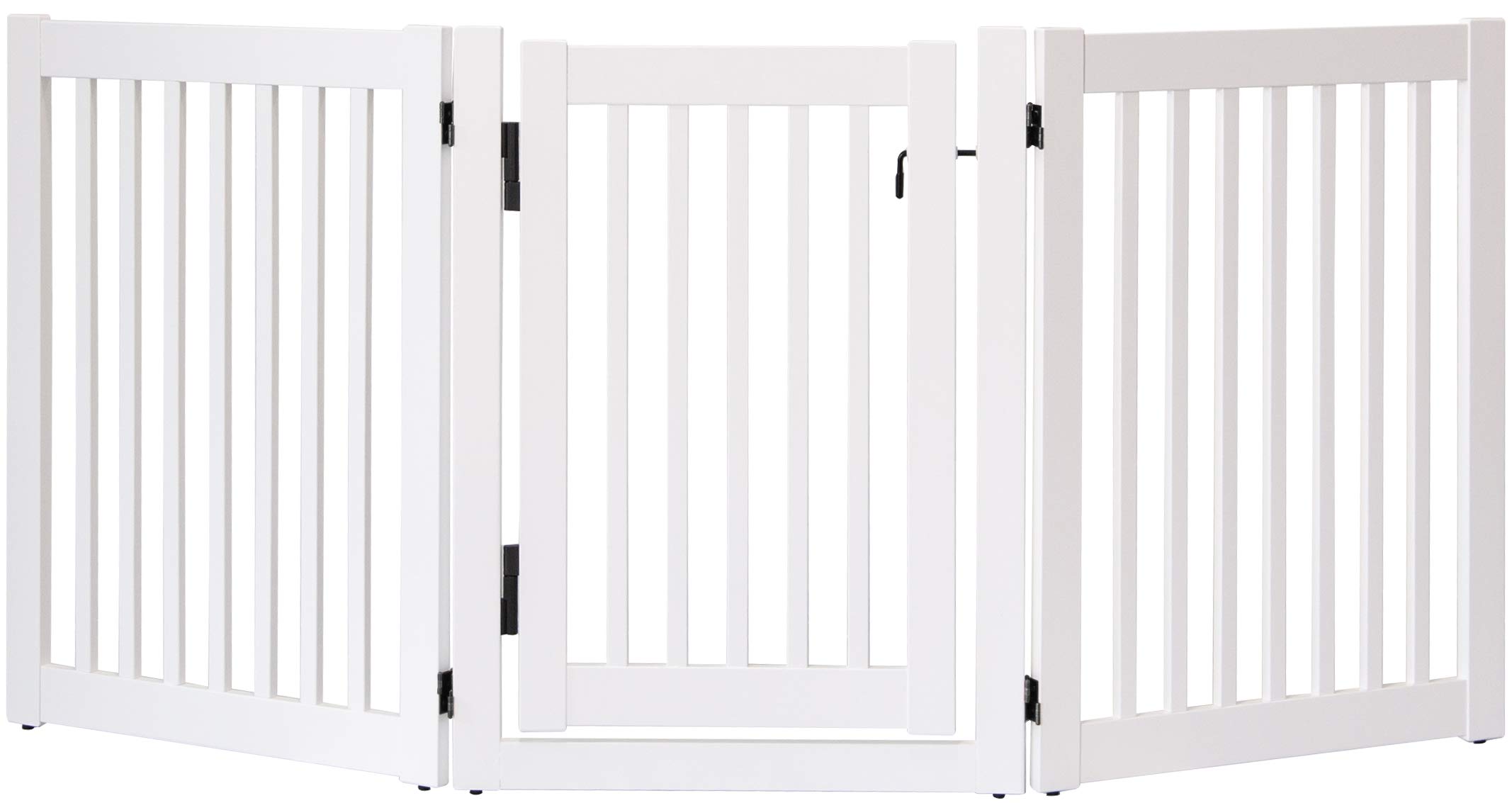 Highlander Series Solid Wood Pet Gates are Handcrafted by Amish Craftsman - 32" High - 3 Panel Walk Through - White