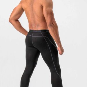 DEVOPS Men's Thermal Compression Pants, Athletic Leggings Base Layer Bottoms (2 Pack) (Large, Black/Black)