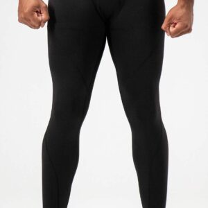 DEVOPS Men's Thermal Compression Pants, Athletic Leggings Base Layer Bottoms (2 Pack) (Large, Black/Black)