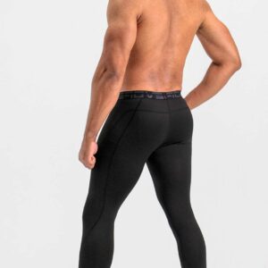 DEVOPS Men's Thermal Compression Pants, Athletic Leggings Base Layer Bottoms (2 Pack) (Large, Black/Black)