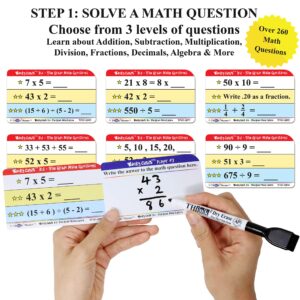 Think2Master Wacky Cards 3rd - 5th Grade. Math Card Game for Families & Classroom. Make Hilarious Sentences While Practicing Math Including Multiplication, Division & Algebra.