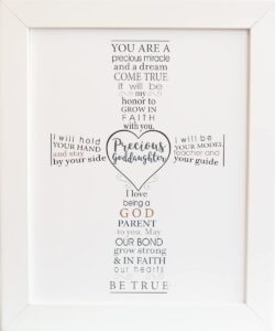 precious goddaughter keepsake frame - gift for goddaughter from godparent for baptism or christening