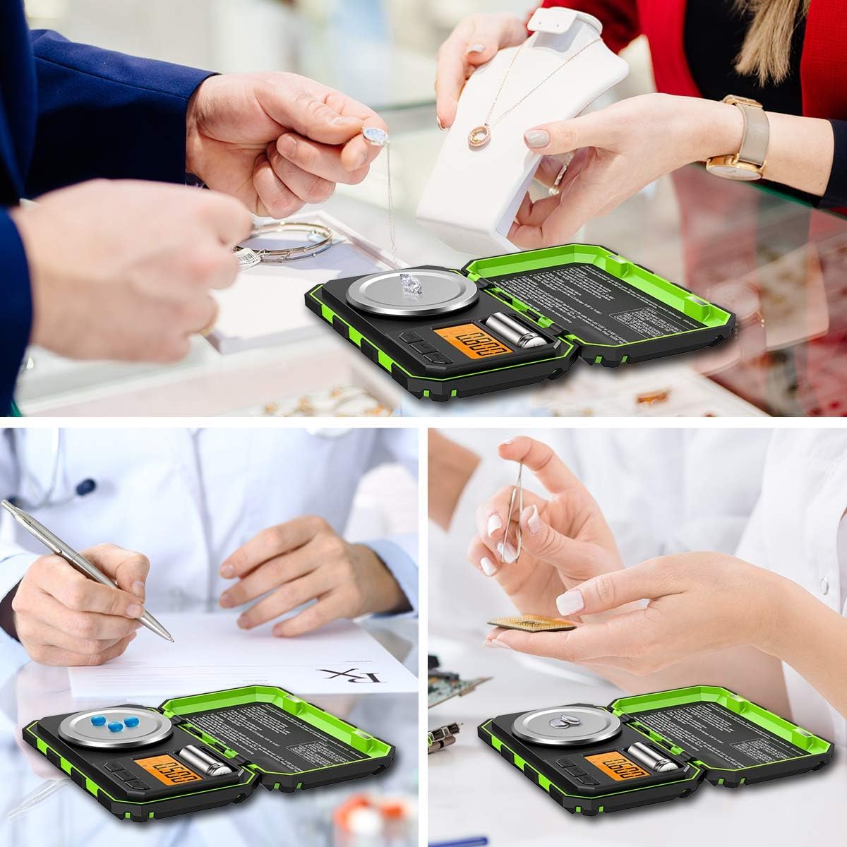 AMIR Professional Digital Mini Scale, 20g-0.001g Pocket Scale, Electronic Smart Scale with 20g Calibration Weight (Battery/Tweezers Included)