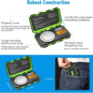 AMIR Professional Digital Mini Scale, 20g-0.001g Pocket Scale, Electronic Smart Scale with 20g Calibration Weight (Battery/Tweezers Included)