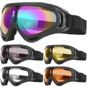 peicees pack of 5 ski goggles for women men kids snow sports motorcycle snowboard goggles