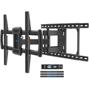 mounting dream tv wall mounts tv bracket for most 42-84 inch tvs, ul listed premium tv mount full motion with articulating arms, max vesa 600x400mm and 100lbs, fits 16", 18", 24" studs, md2296-24k