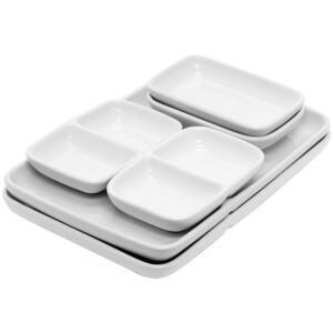 starfrit t092507 ceramic modular fondue serving dishes, 2 sets, one size, silver