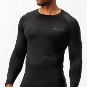 DEVOPS 2 Pack Men's Thermal Long Sleeve Compression Shirts (X-Large, Black/Red)