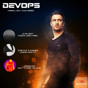 DEVOPS Men's Thermal Compression Pants, Athletic Leggings Base Layer Bottoms (2 Pack) (Small, Black/Navy)