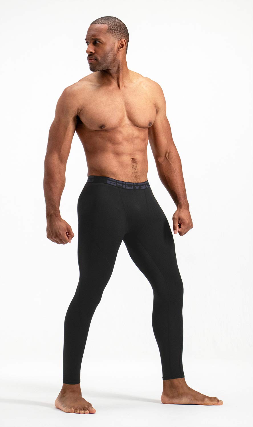 DEVOPS Men's Thermal Compression Pants, Athletic Leggings Base Layer Bottoms (2 Pack) (Small, Black/Navy)