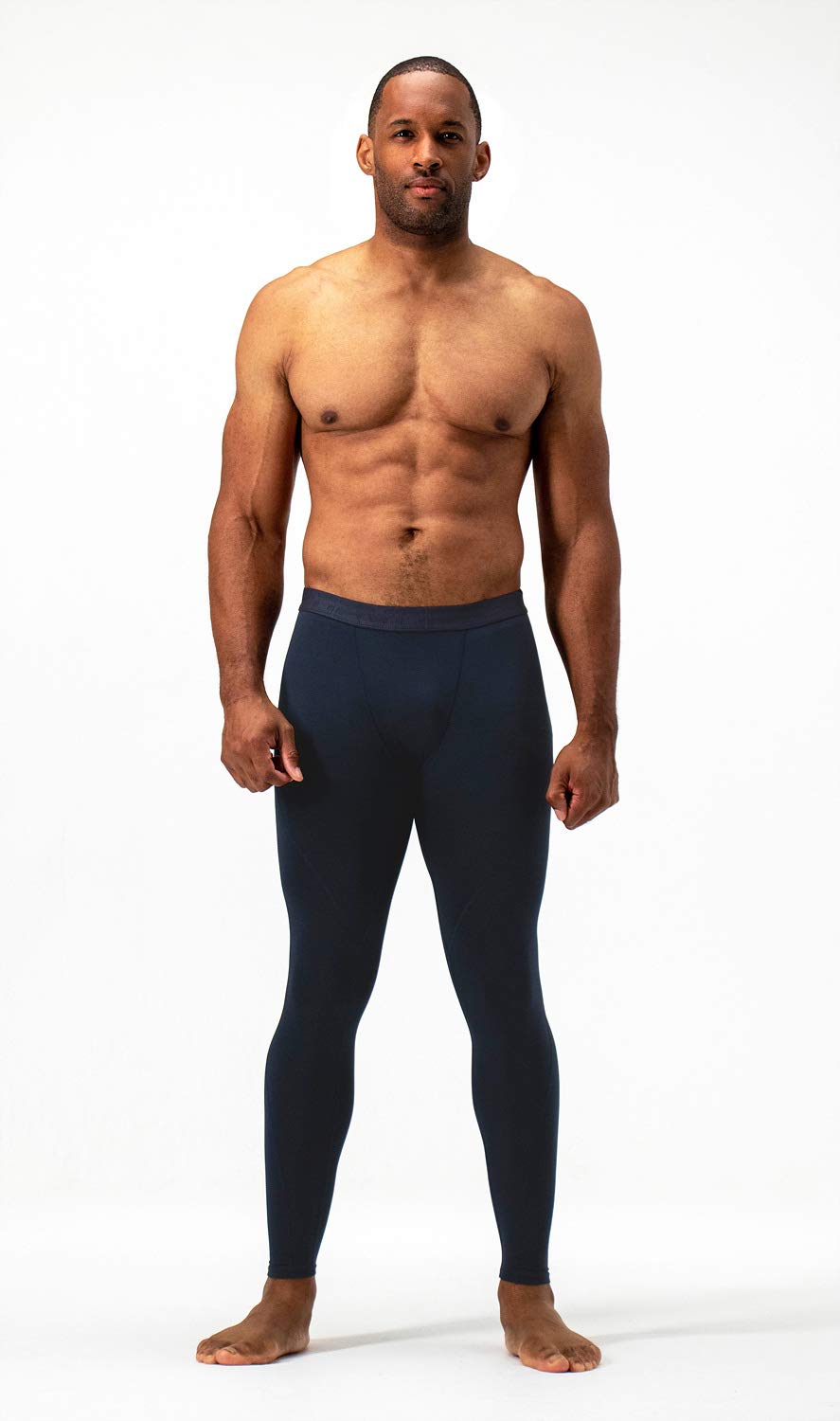 DEVOPS Men's Thermal Compression Pants, Athletic Leggings Base Layer Bottoms (2 Pack) (Small, Black/Navy)