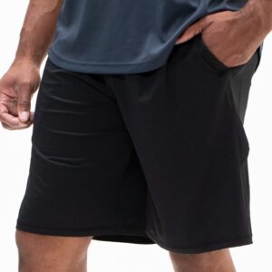 DEVOPS Men's 2-Pack Loose-Fit 10" Workout Gym Shorts with Pockets (Large, Black/Camo Gray)